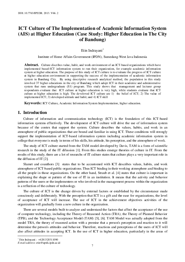 (PDF) ICT Culture of The Implementation of Academic Information System ...