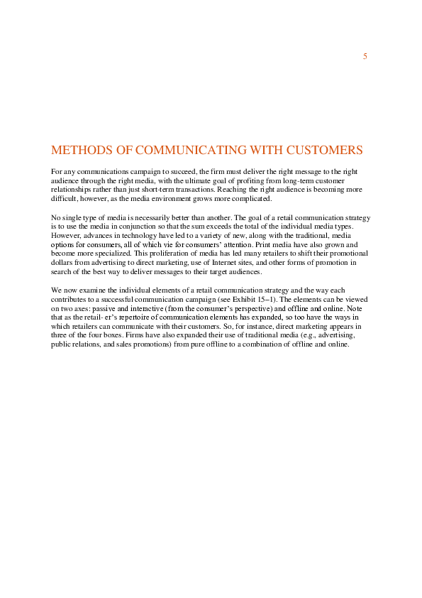 (DOC) METHODS OF COMMUNICATING WITH CUSTOMERS5