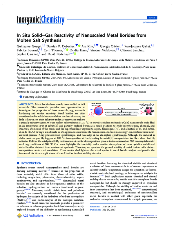 (PDF) In Situ Solid−Gas Reactivity of Nanoscaled Metal Borides from ...