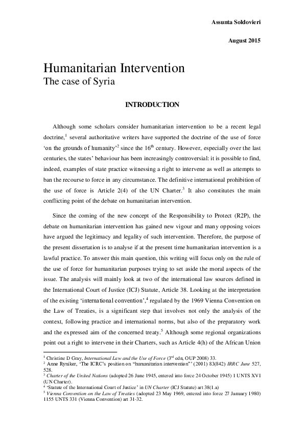 (PDF) Humanitarian Intervention