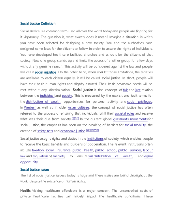 (DOC) Social Justice Definition