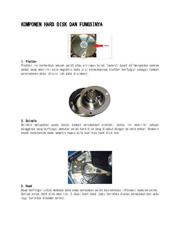 (DOC) KOMPONEN HARD DISK DAN FUNGSINYA