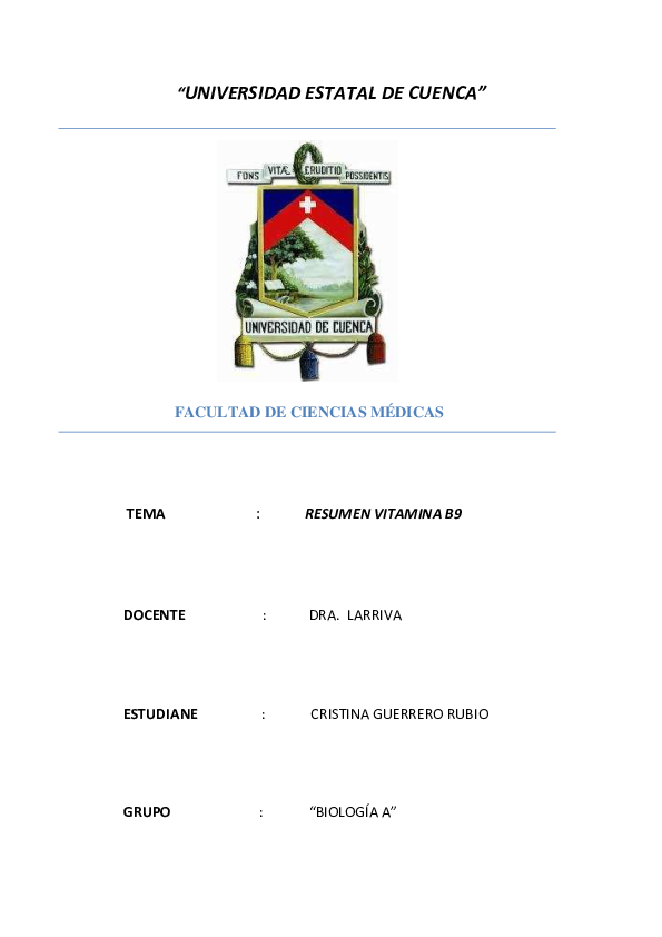 (PDF) " UNIVERSIDAD ESTATAL DE CUENCA " FACULTAD DE CIENCIAS MÉDICAS