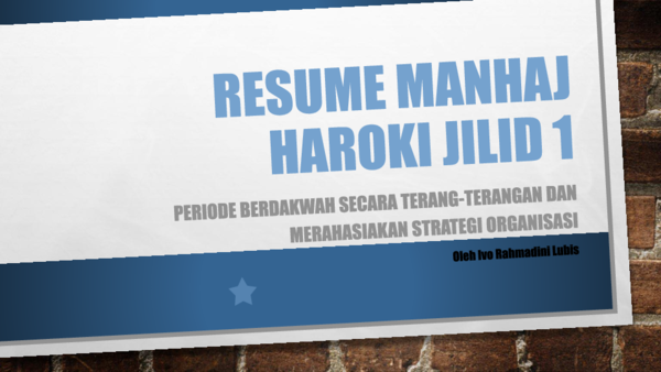 (PDF) Resume Manhaj Haroki Jilid 1