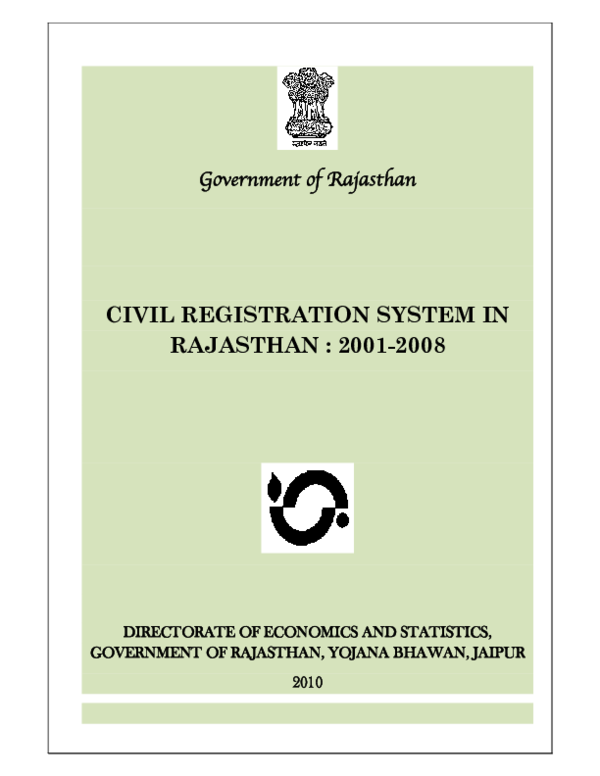 (PDF) Civil Registration System in Rajasthan : 2001-08