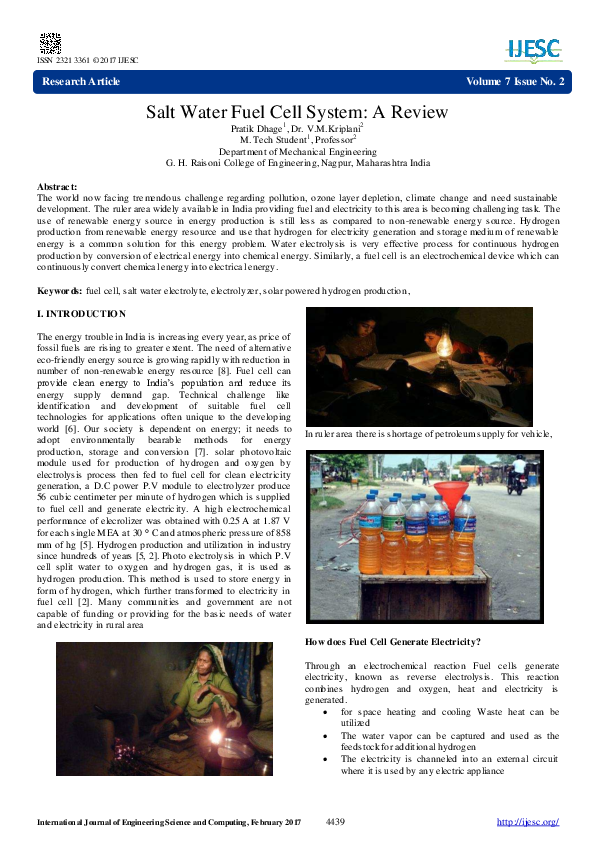 (PDF) Salt Water Fuel Cell System: A Review