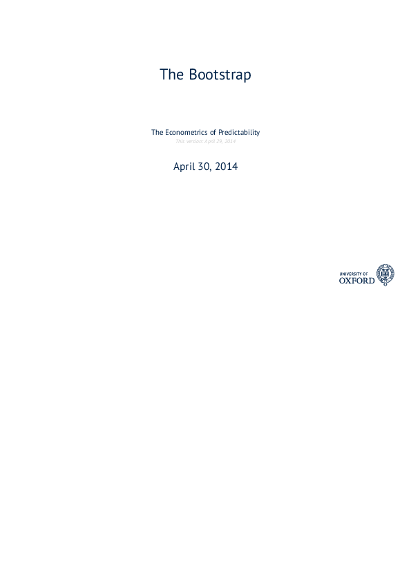 Pdf The Bootstrap The Econometrics Of Predictability