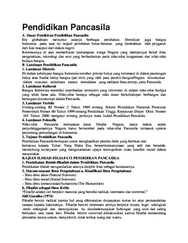 (DOC) Pendidikan Pancasila