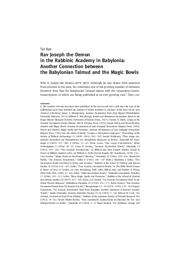 (PDF) 2016 “Rav Joseph the Demon in the Rabbinic Academy in Babylonia ...