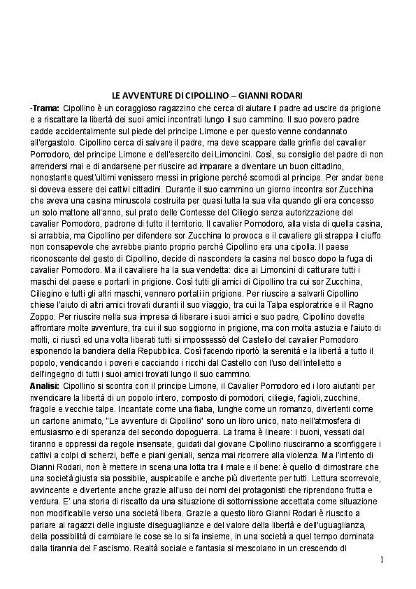 LE AVVENTURE DI CIPOLLINO – GIANNI RODARI