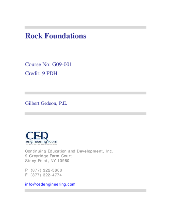 (PDF) Rock Foundations