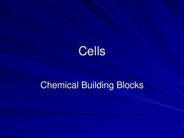 (PPT) Chemical building blocks