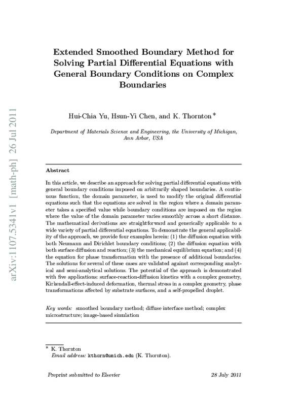 (PDF) Extended Smoothed Boundary Method for Solving Partial Differential Equations with General ...