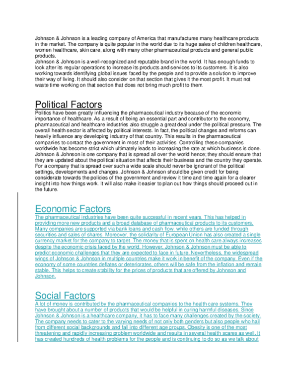 (DOC) PESTEL Analysis