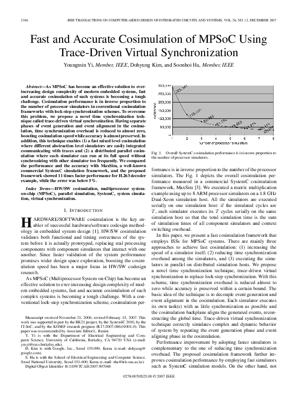 (PDF) Fast and Accurate Cosimulation of MPSoC Using Trace-Driven Virtual Synchronization | SSSS ...