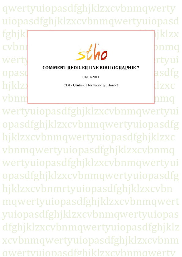 (PDF) COMMENT REDIGER UNE BIBLIOGRAPHIE