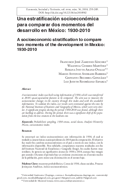 (PDF) A socioeconomic stratification to compare two moments of the ...