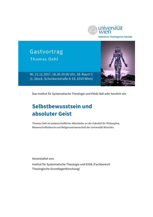 (PDF) "Selbstbewusstsein und absoluter Geist" [Gastvortrag, Wien, 2017]
