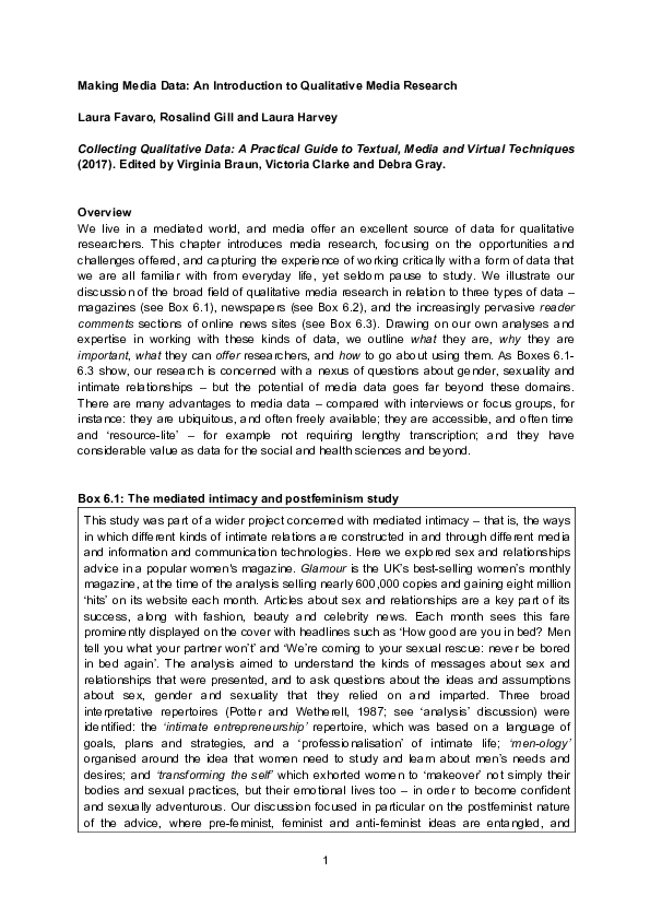 (PDF) Making Media Data: An Introduction to Qualitative Media Research