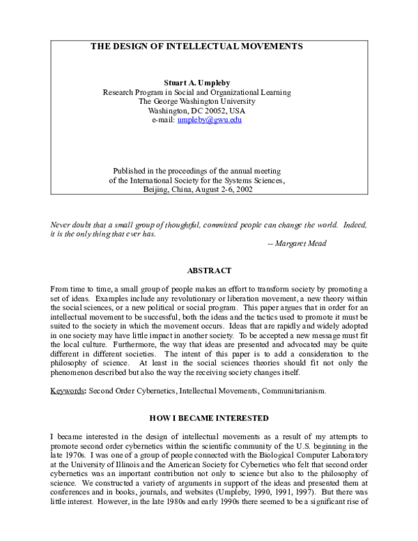 (PDF) THE DESIGN OF INTELLECTUAL MOVEMENTS