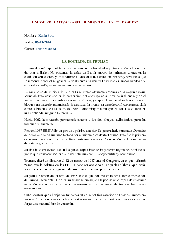 (DOC) Doctrina de Truman.