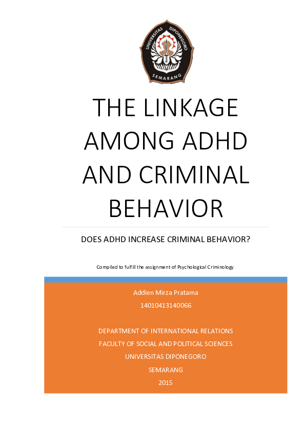 (PDF) THE LINKAGE AMONG ADHD AND CRIMINAL BEHAVIOR DOES ADHD INCREASE ...