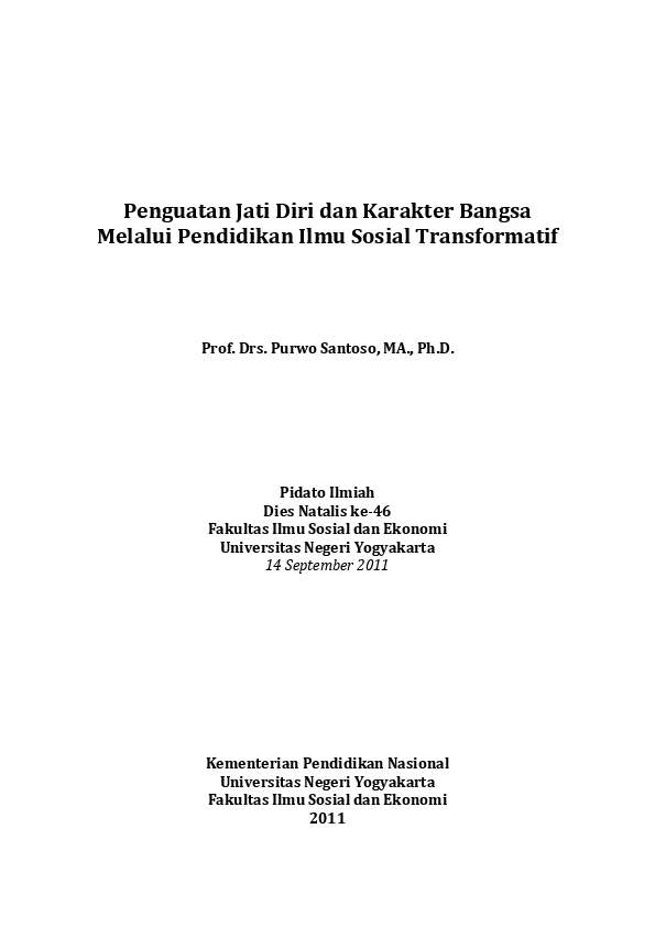 (PDF) Penguatan Jati Diri dan Karakter Bangsa Melalui Pendidikan Ilmu Sosial Transformatif