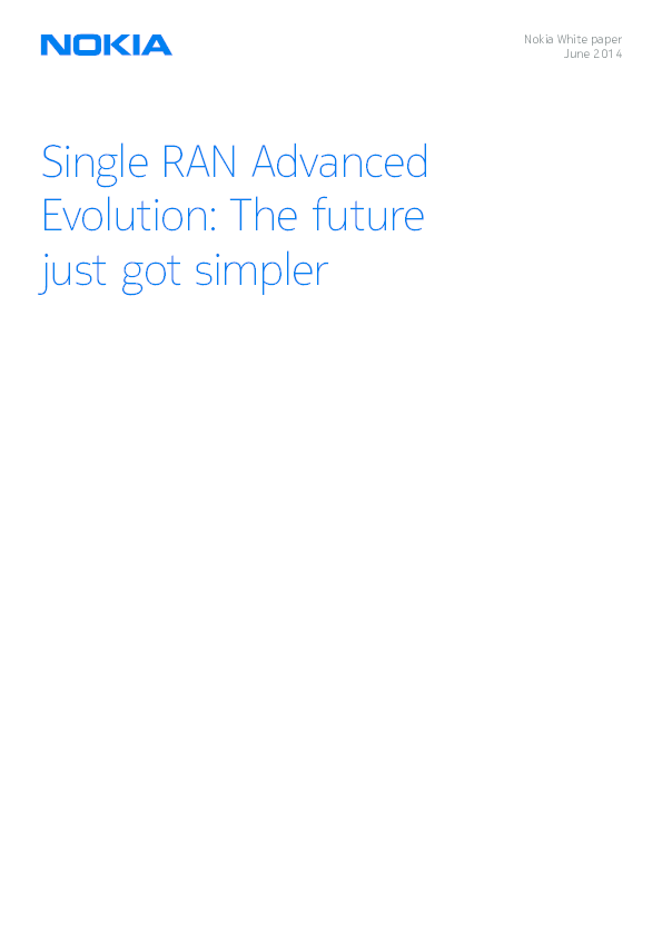 (PDF) Nokia single ran advanced evolution white paper