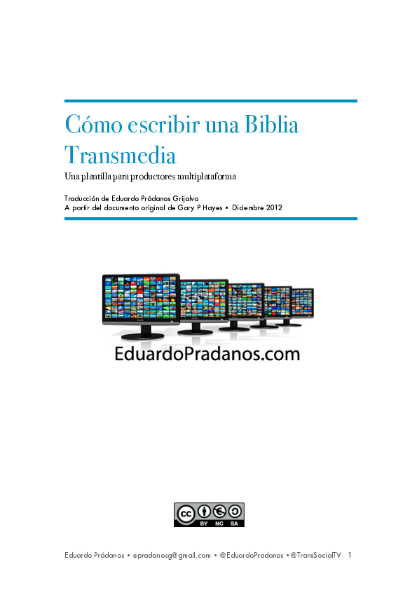 (PDF) Cómo escribir una Biblia Transmedia Una plantilla para ...