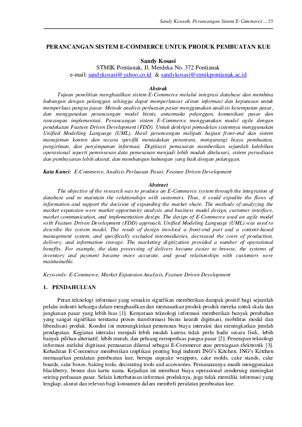 (PDF) Perancangan sistem e-commerce untuk produk pembuatan kue