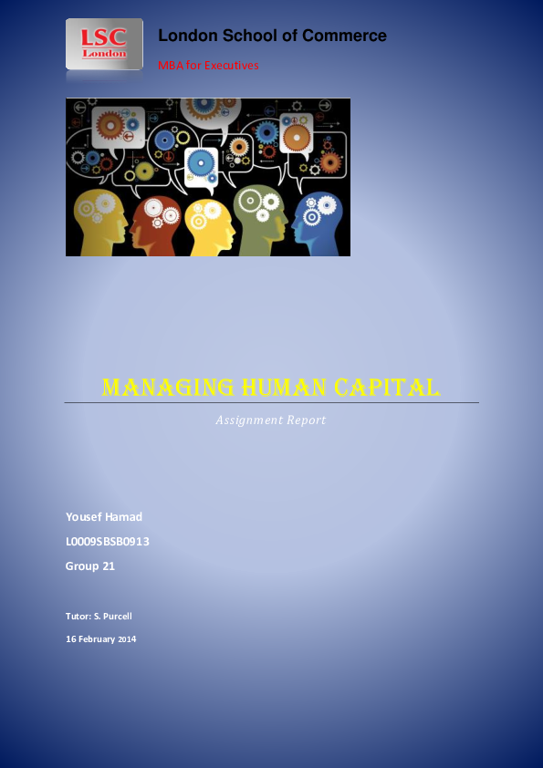 (DOC) Managing Human Capital Assignment Report Yousef Hamad ...