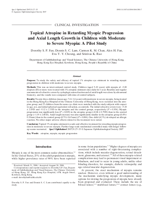 (PDF) Topical Atropine in Retarding Myopic Progression and Axial Length ...