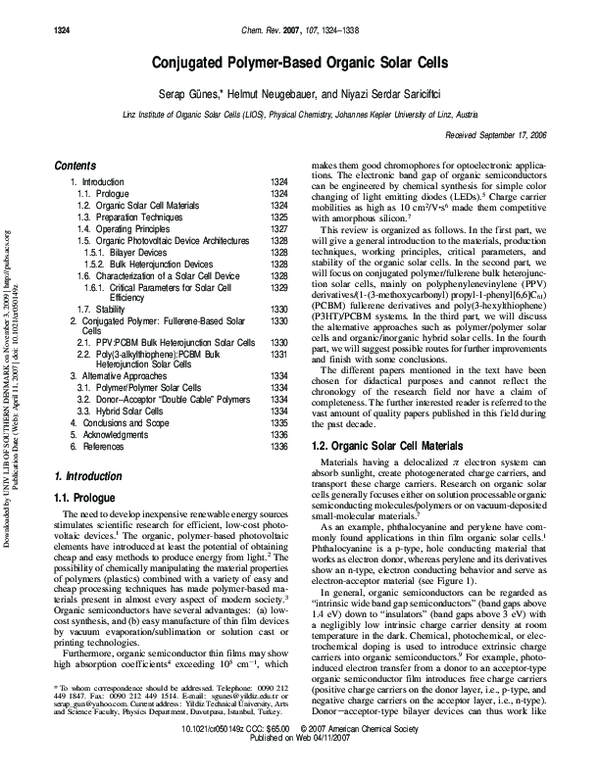 (PDF) Conjugated Polymer-Based Organic Solar Cells