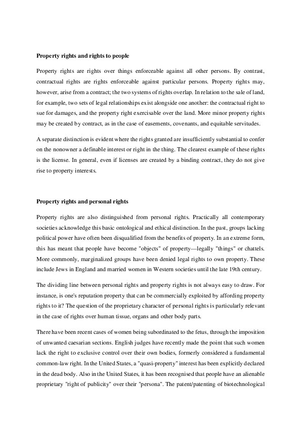 (DOC) Property rights and rights to people | acc soft - Academia.edu