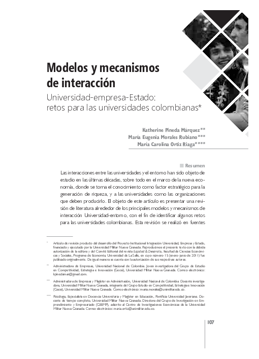 (PDF) Modelos y mecanismos de interacción