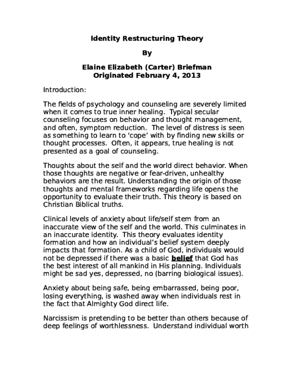 (DOC) Identity Restructuring Theory