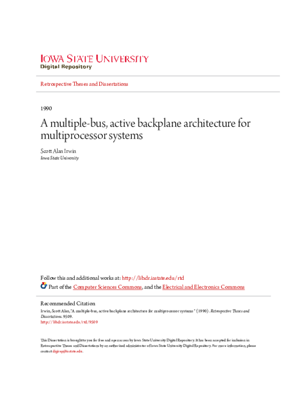 (PDF) A multiple-bus, active backplane architecture for multiprocessor systems