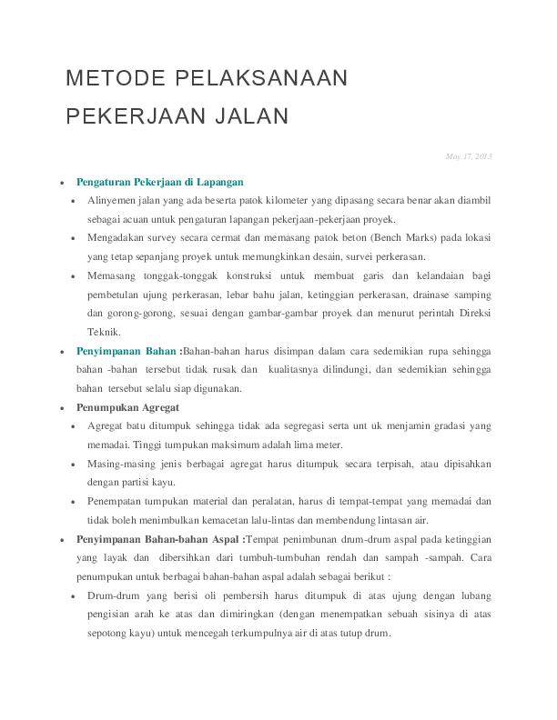 (DOC) METODE PELAKSANAAN PEKERJAAN