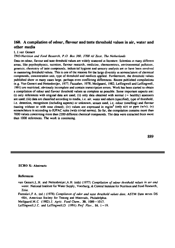 (PDF) A compilation of odour, flavour and taste threshold values in air ...