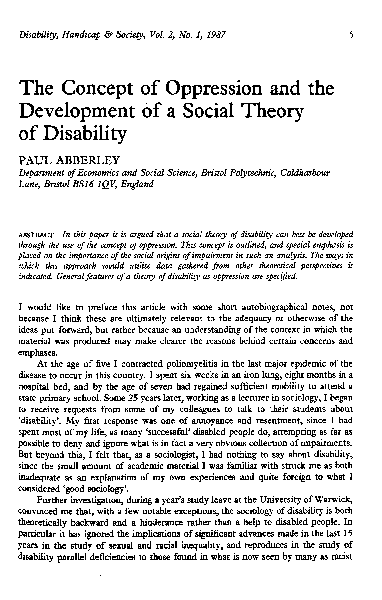 (PDF) The concept of oppression and the development of a social theory ...