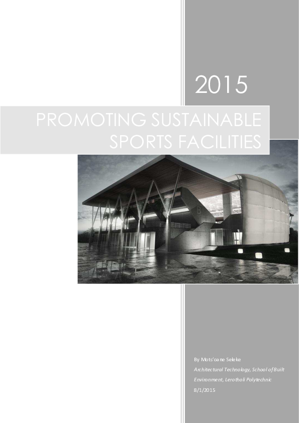 (PDF) PROMOTING SUSTAINABLE SPORTS FACILITIES