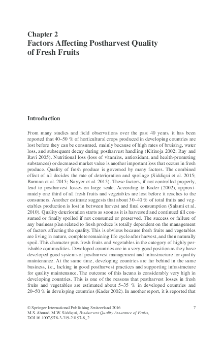 (PDF) Factors Affecting Postharvest Quality of Fresh Fruits