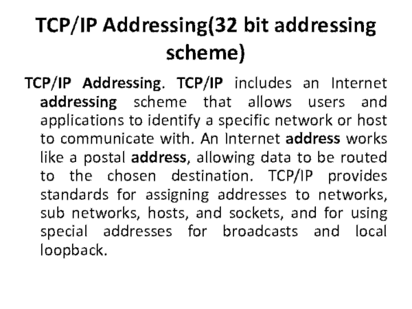(PPT) TCP/IP Addressing and Ethernet Technologies