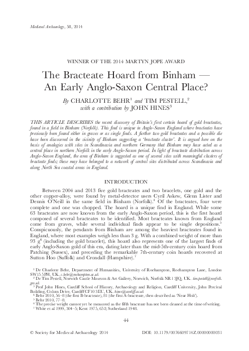 (PDF) Charlotte Behr and Tim Pestell, with a contribution by John Hines ...