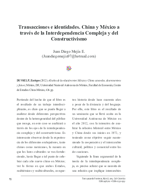 (PDF) Transacciones e identidades China y Mexico a traves de la ...