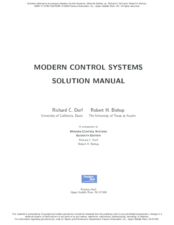 (PDF) MODERN CONTROL SYSTEMS SOLUTION MANUAL