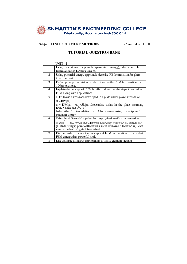 Pdf Finite Element Methods