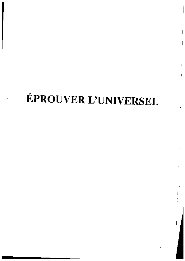 (PDF) EPROUVER L'UNIVERSEL