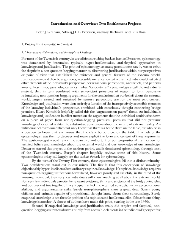 (PDF) Introduction and Overview: Two Entitlement Projects