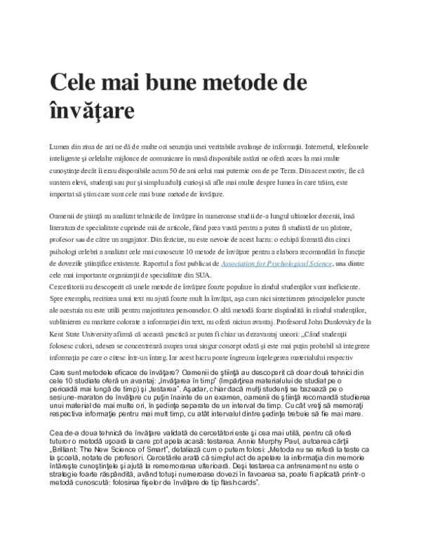 (DOC) Metode de invatare